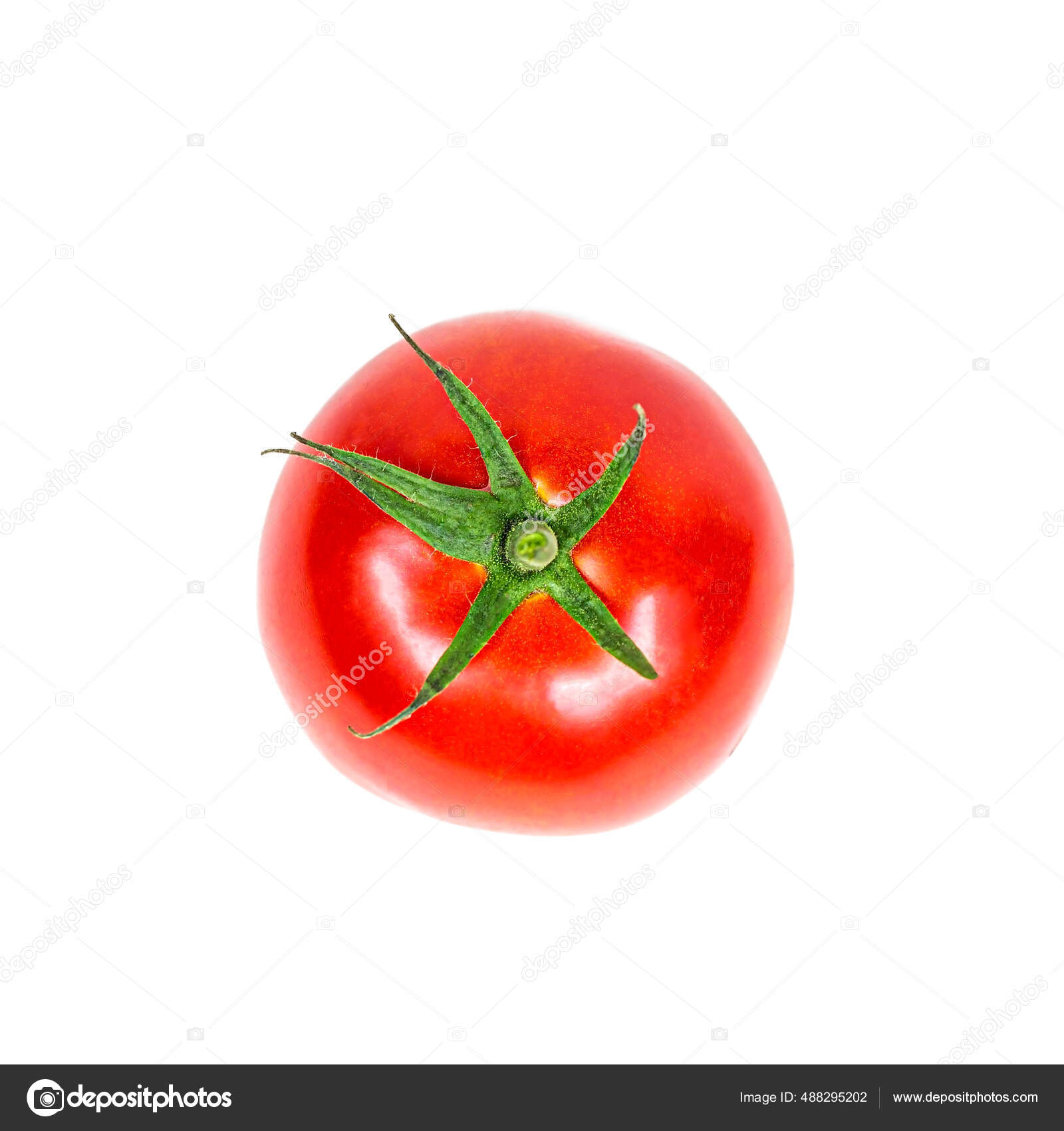 Vista Superior Tomate Inteiro Fresco Isolado Fundo Branco — Foto ...