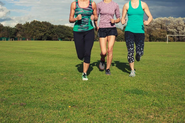 Three women running in the park - Stock Image - Everypixel
