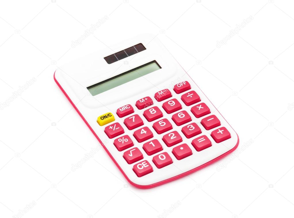 Red calculator on White Background — Stock Photo © phatthanit #52613827