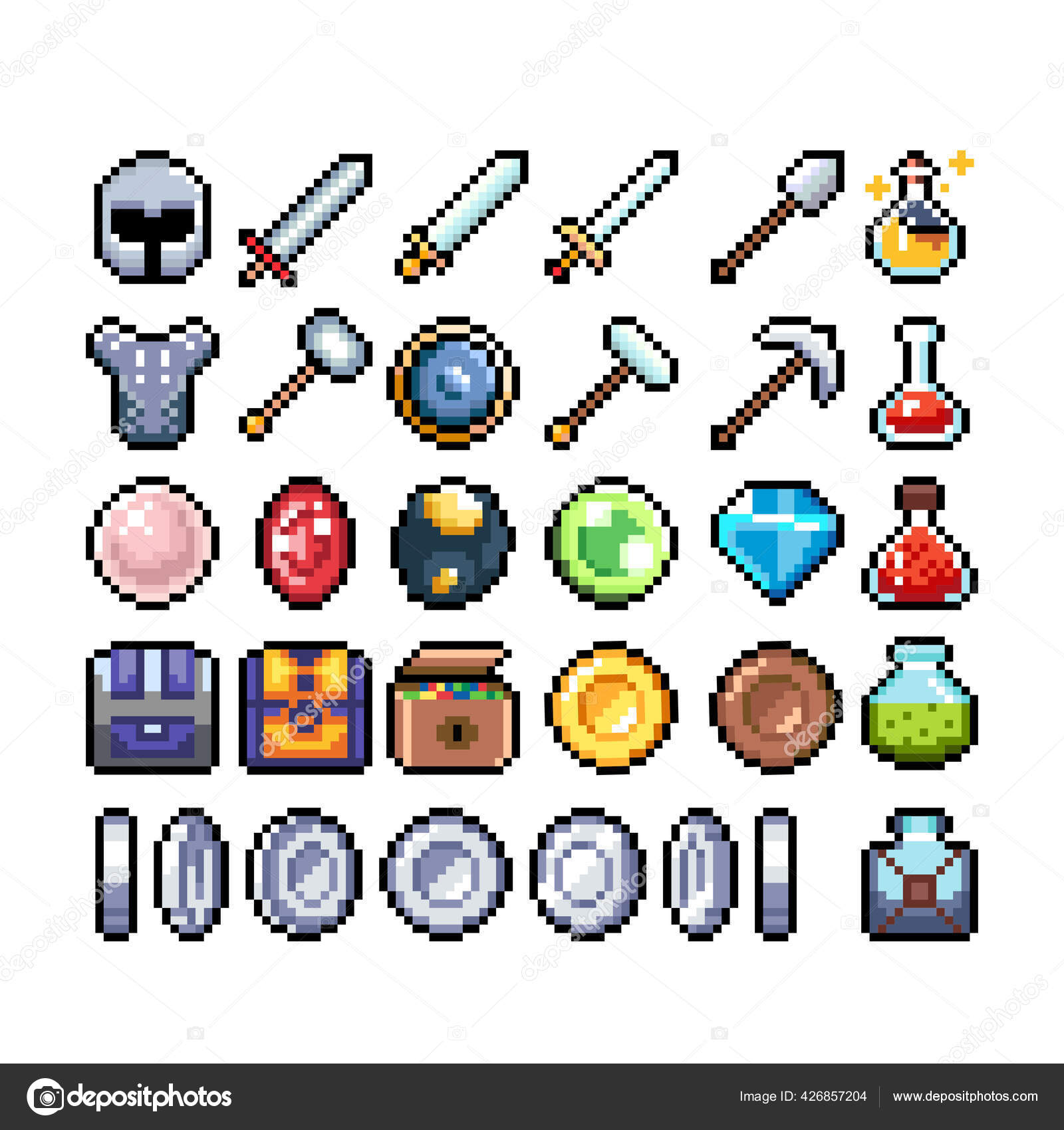 Set Bit Pixel Graphics Icons Isolated Vector Illustration Game Art ... Set Bit Pixel Graphics Icons Isolated Vector Illustration Game Art ...