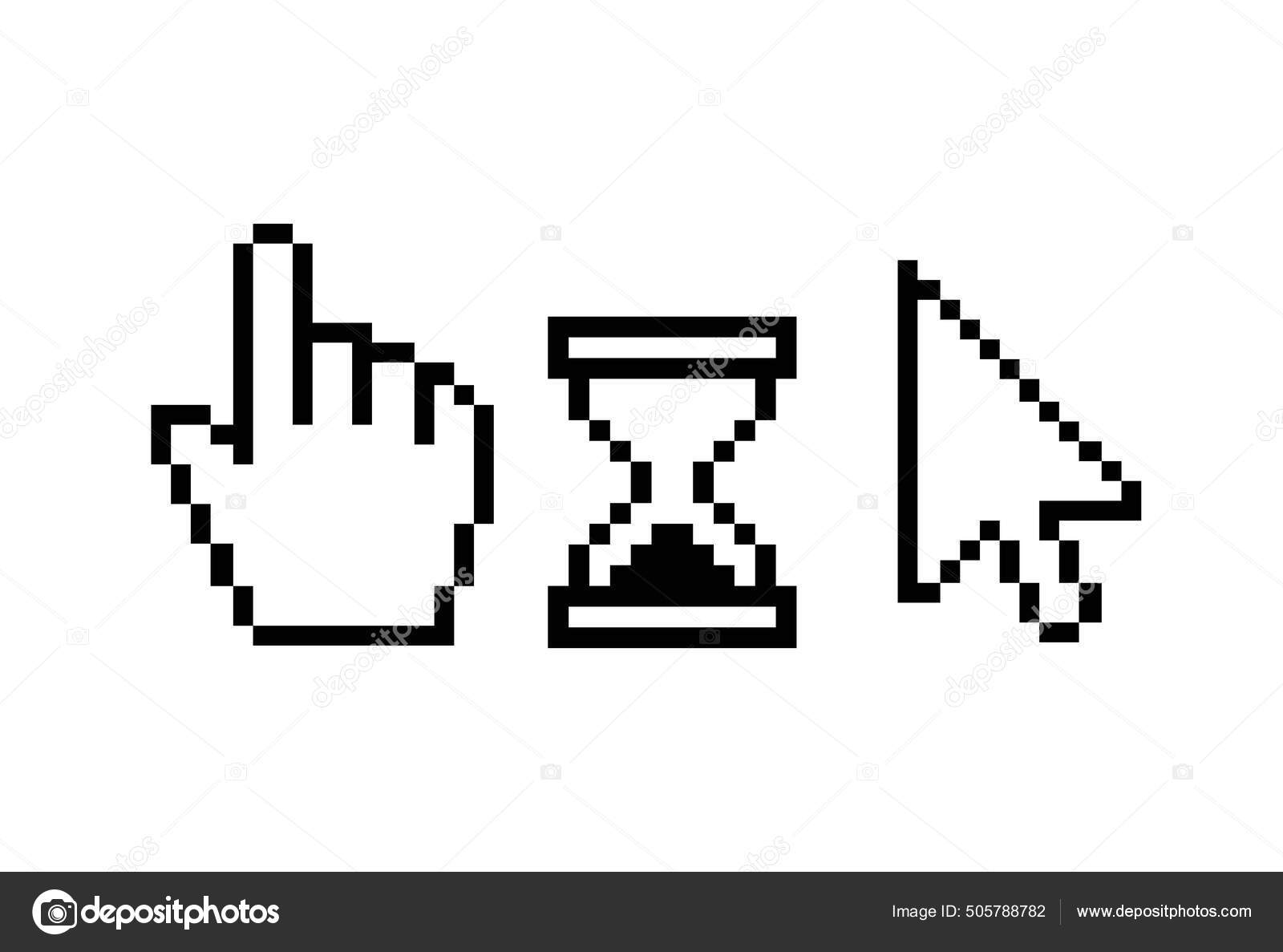 Pixel Cursors Hourglass White Background Vector Isolated Stock Vector Image by ©oleg_kelt #505788782