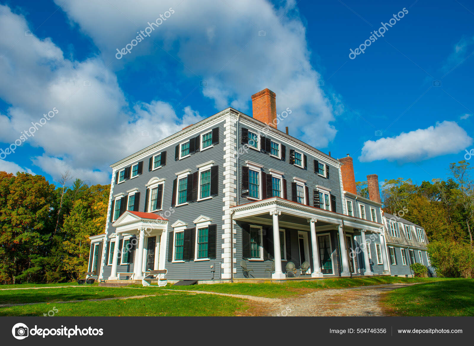 Codman House Aka Grange Com Estilo Georgiano Codman Road Centro — Foto ...