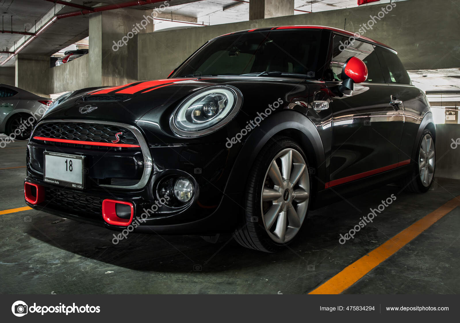 Red Mini Cooper Side View