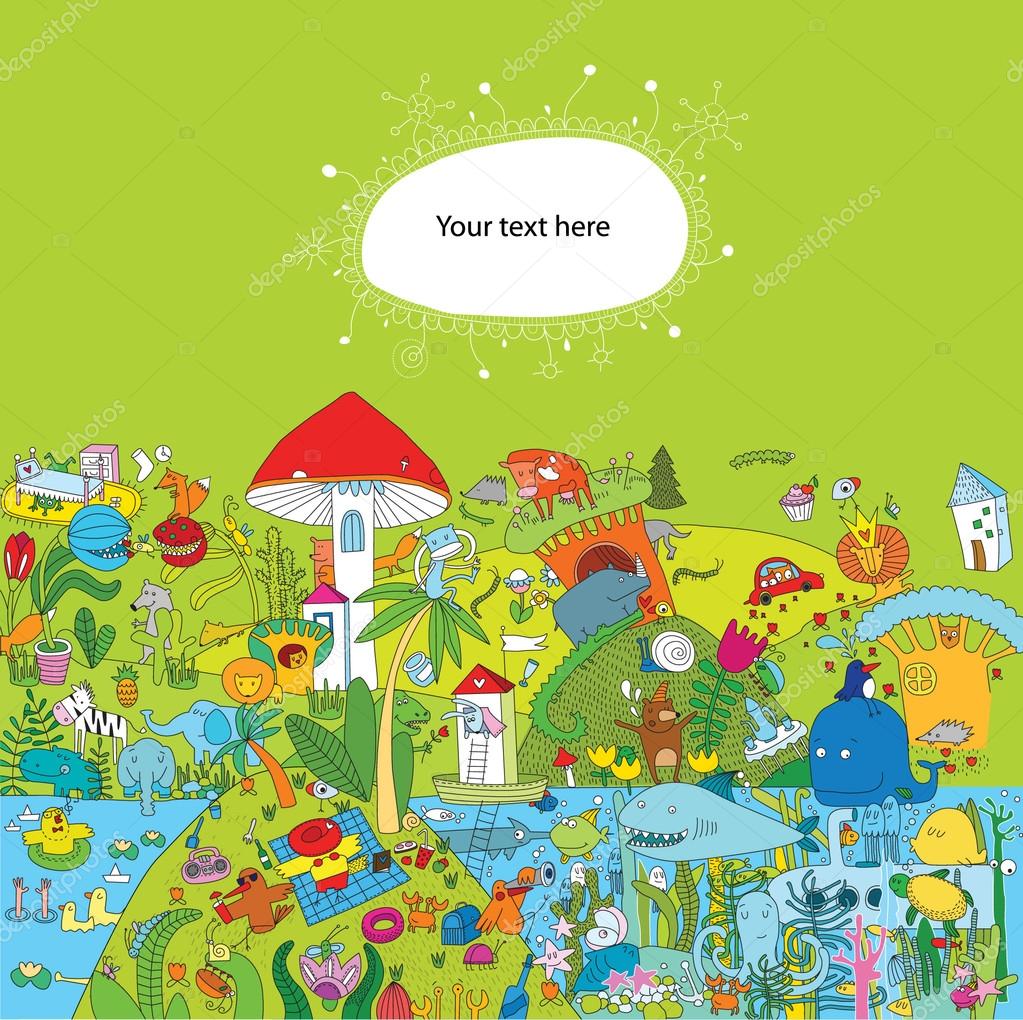 Detailed cartoon world — Stock Vector © utchenko_olga #78795498