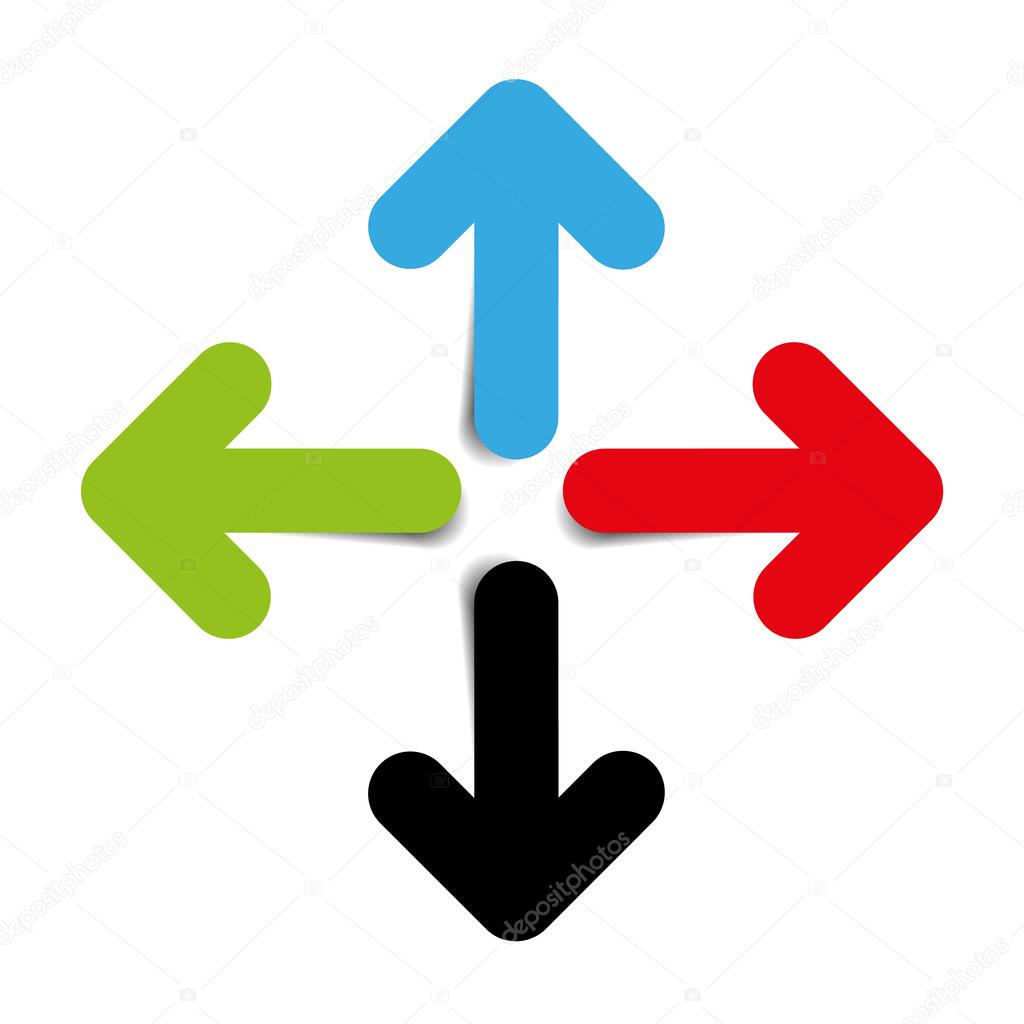 Flechas color símbolo del vector — Archivo Imágenes Vectoriales ...