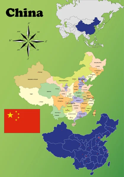 Highly Detailed Editable Political Map Separated Layers China Stock ...