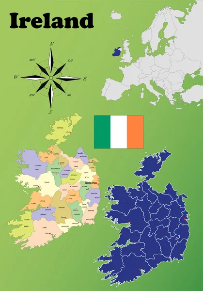 Colorful Ireland Political Map Clearly Labeled Separated Layers Vector ...