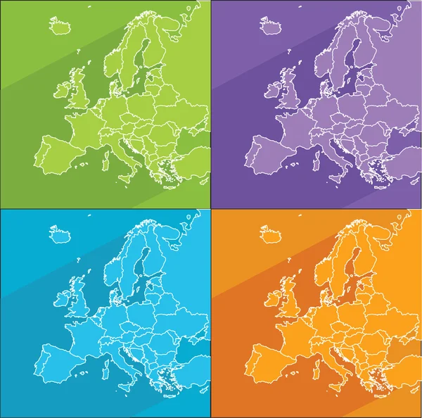 Colorful Europe political map — Stock Vector © delpieroo #76114127