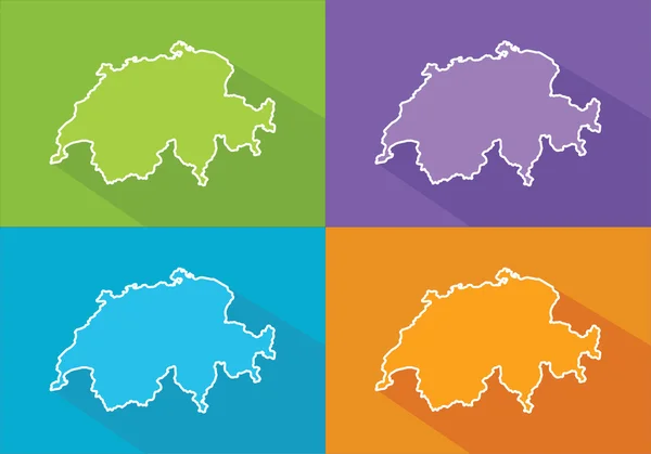 Colorful switzerland map Vector Art Stock Images | Depositphotos