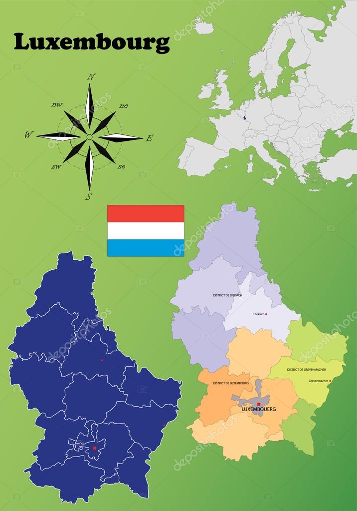 Luxemburgo mapas Vector de stock por ©delpieroo 52442955