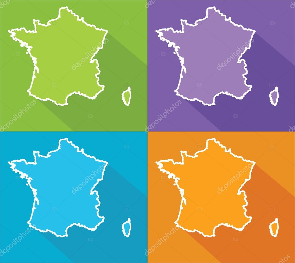 Colorful maps - France Stock Vector by ©delpieroo 52442985