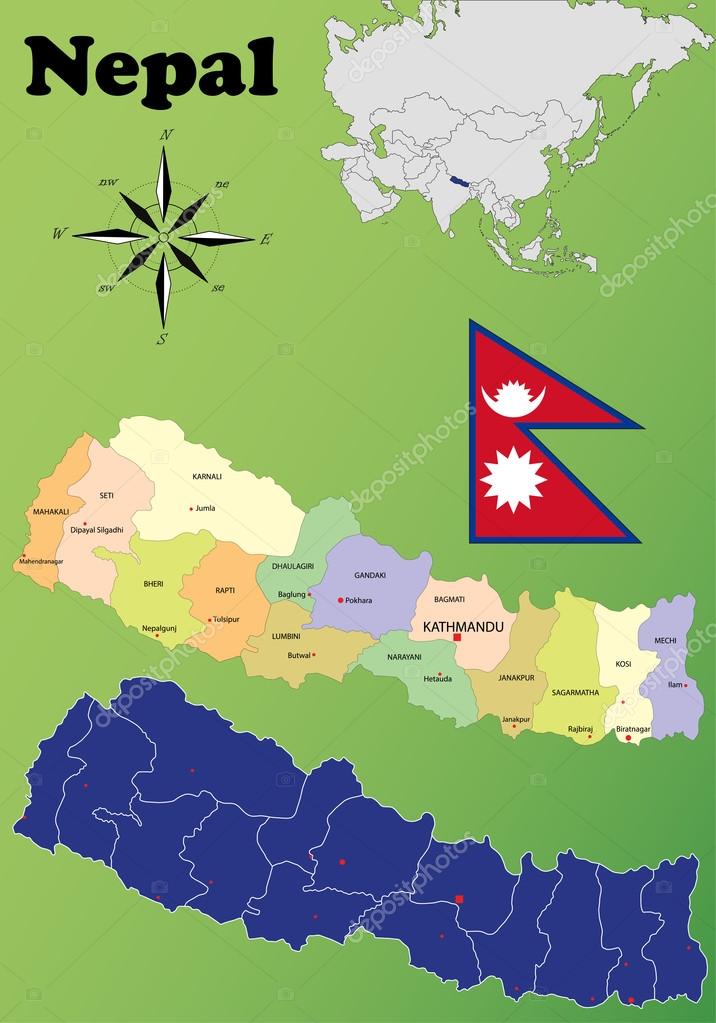 Nepal maps Stock Vector by ©delpieroo 52443155