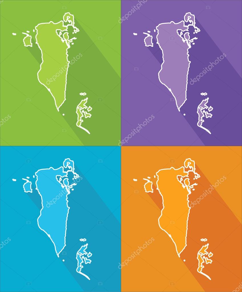 Colorful map - Bahrain Stock Vector by ©delpieroo 52443221