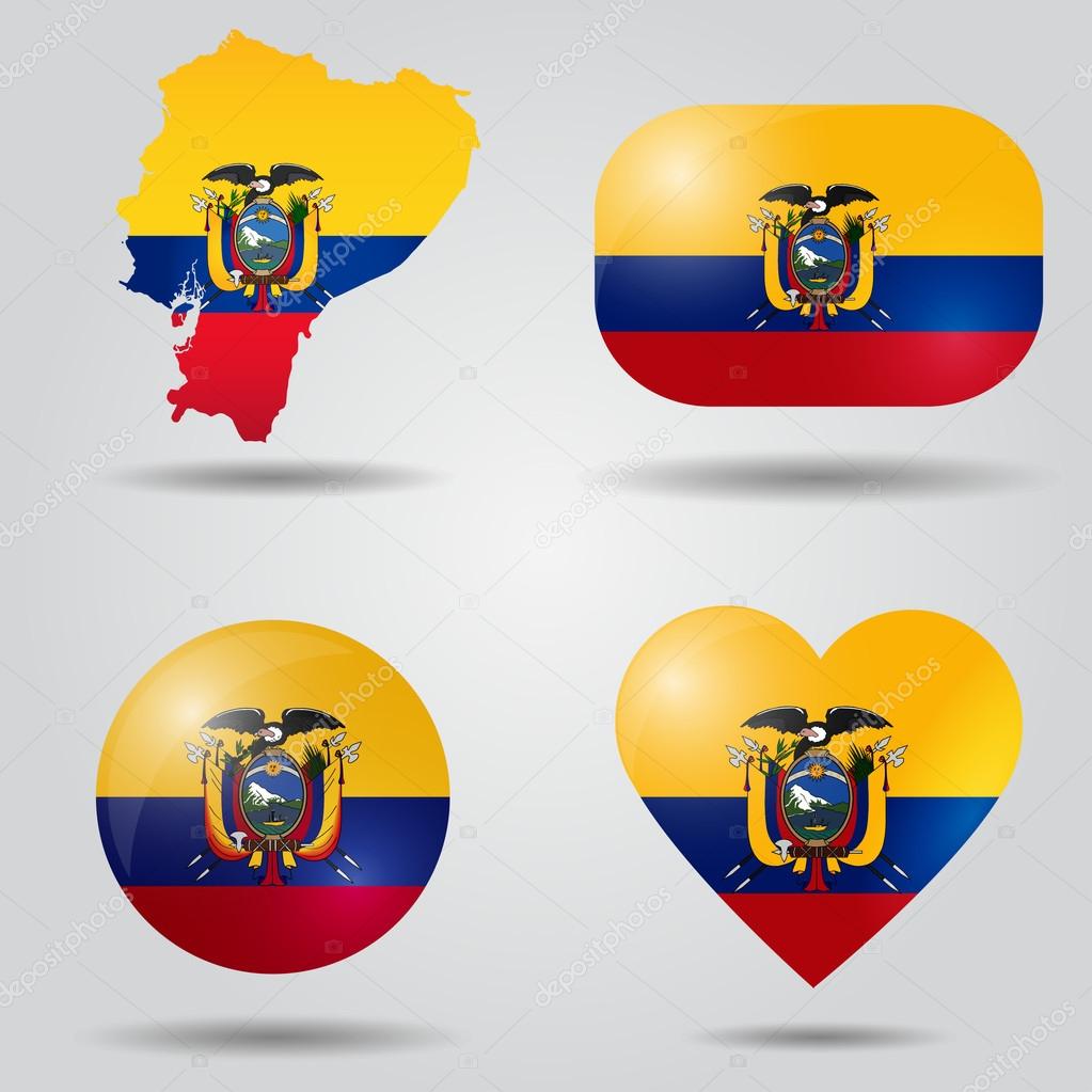 Conjunto bandera Ecuador Vector de stock por ©delpieroo 53108717