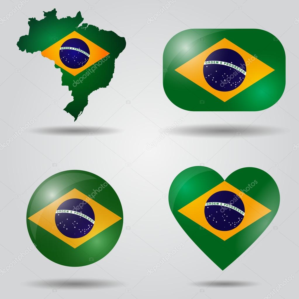Brazil flag set Stock Vector Image by ©delpieroo #53108803