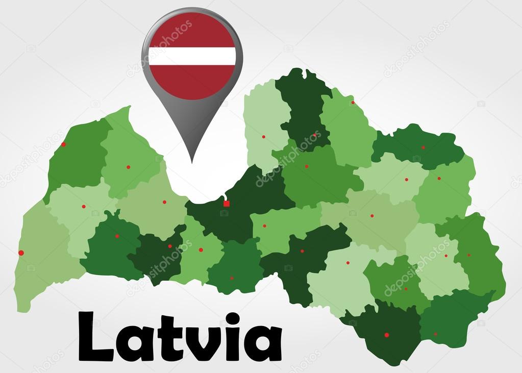 Politische Landkarte Lettlands Stock-Vektorbild von ©delpieroo 53818037