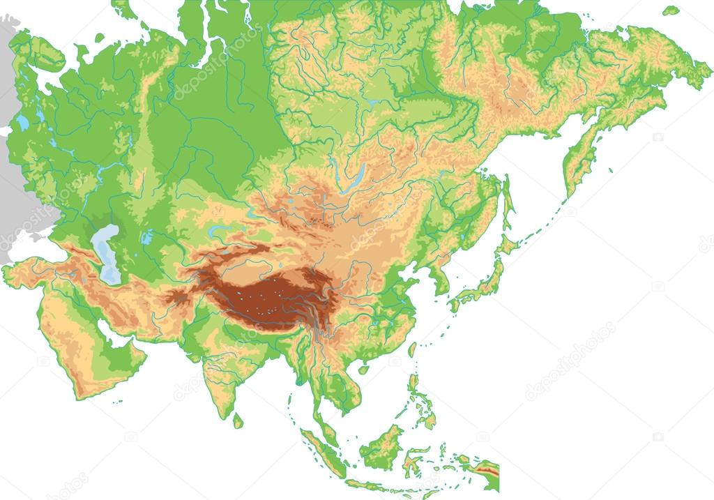 Mapa Fisico De Asia Mapa Fisico De Asia