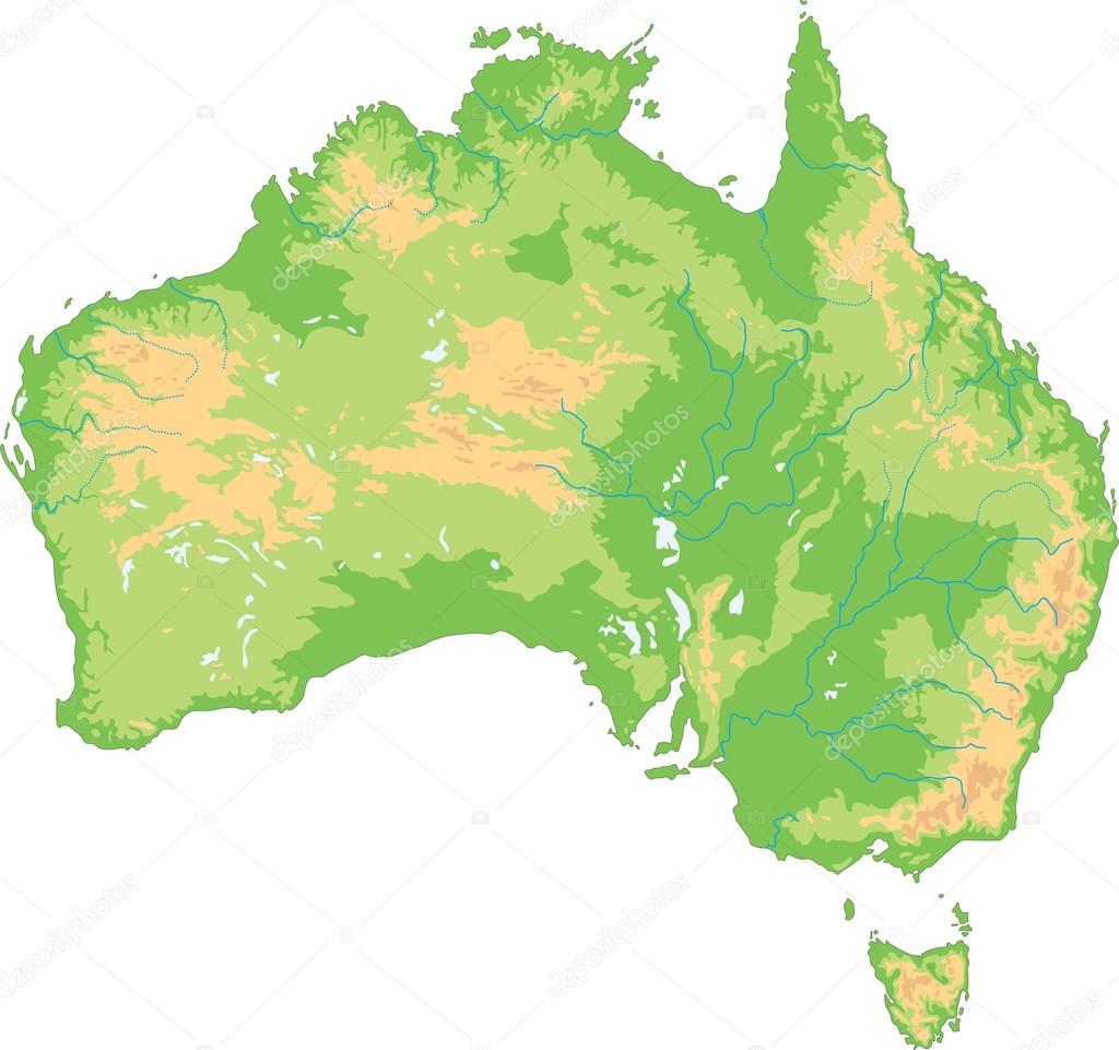 Blank Physical Map Of Australia