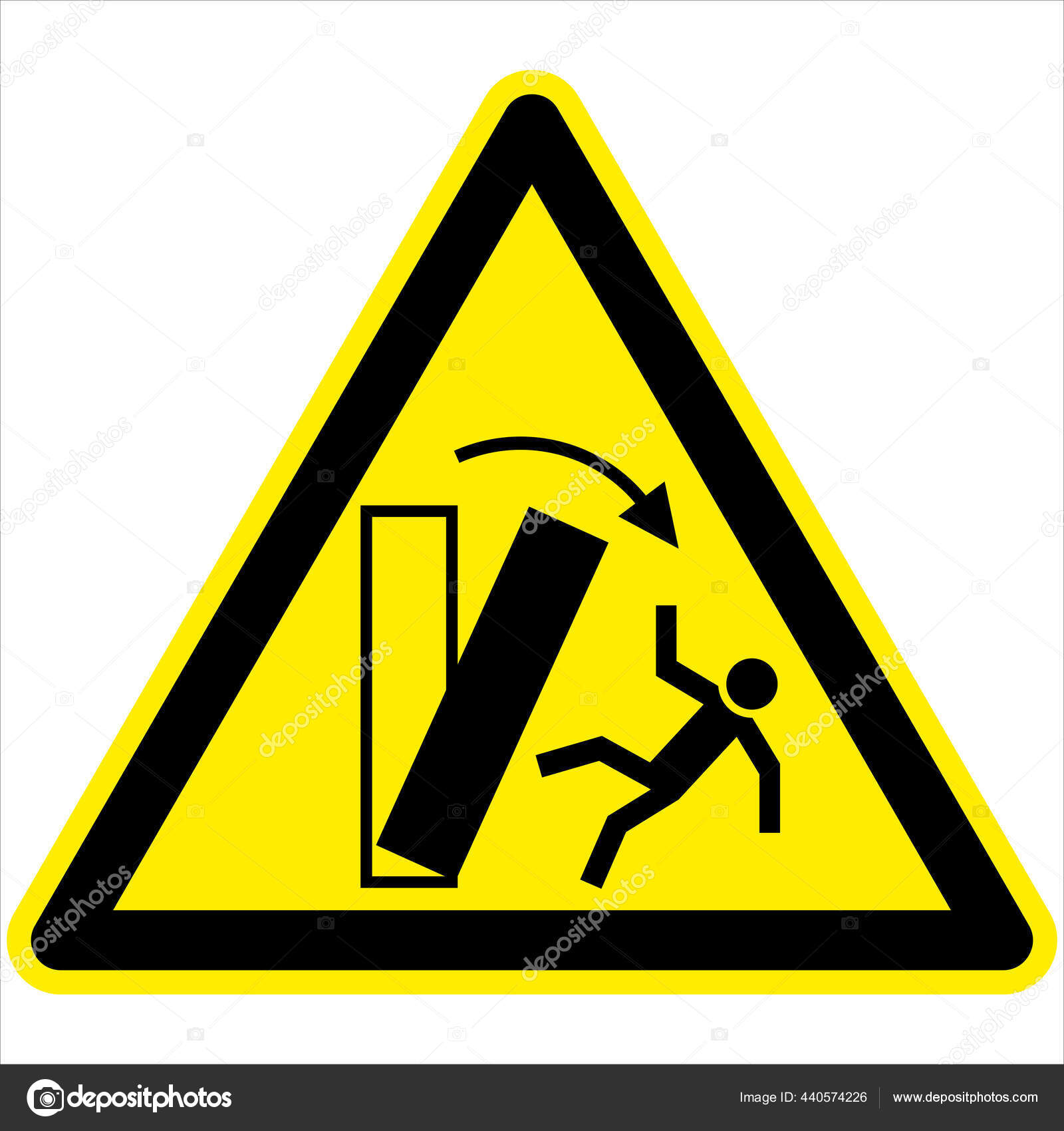 Warning danger of tipping Safety signs BGV A8 triangle sign vector ...