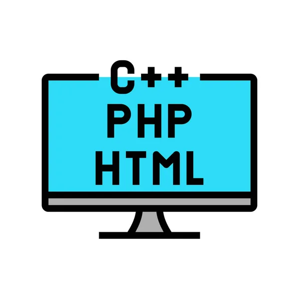 Coding on different program languages line icon vector illustration ...