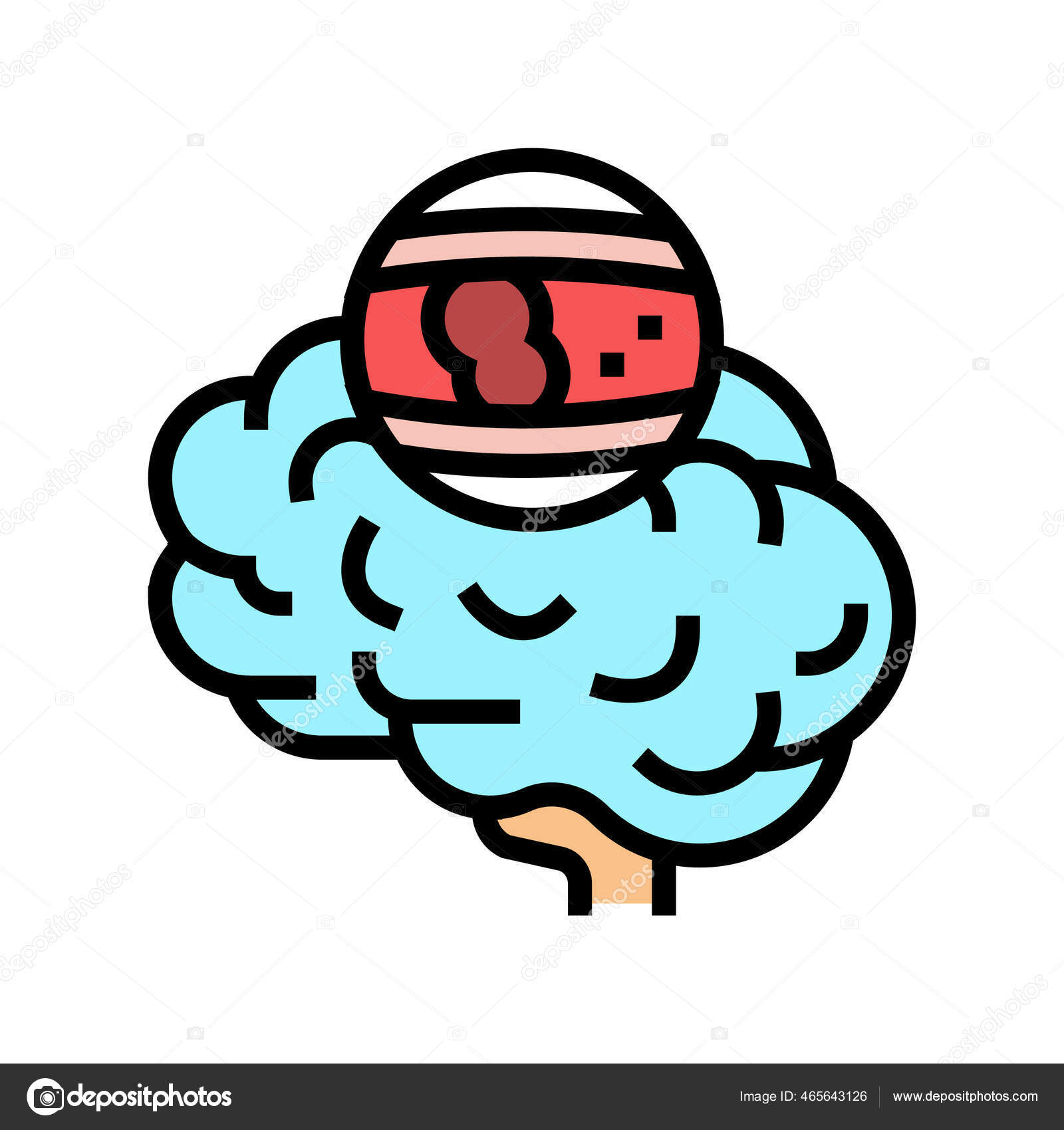 Stroke brain problem color icon vector illustration Stock Vector Image ...