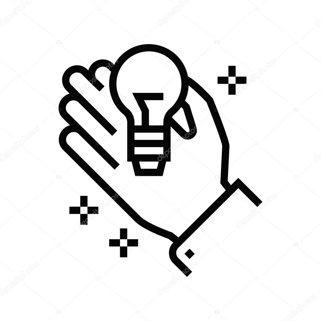 línea de gestión de la propiedad intelectual vector icono. signo de ...