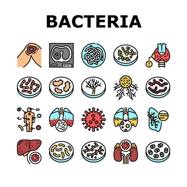 colección de infecciones bacterianas iconos conjunto de vectores 2024