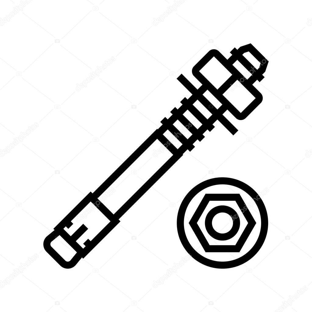 stud ancla línea icono vector. señal de anclaje de perno. contorno ...