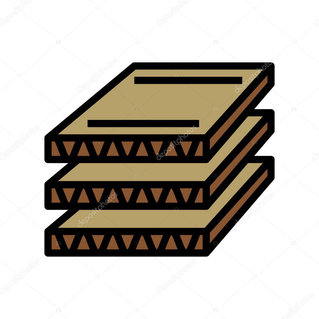 Capas De Cartón Color Icono Vector Ilustración 2023