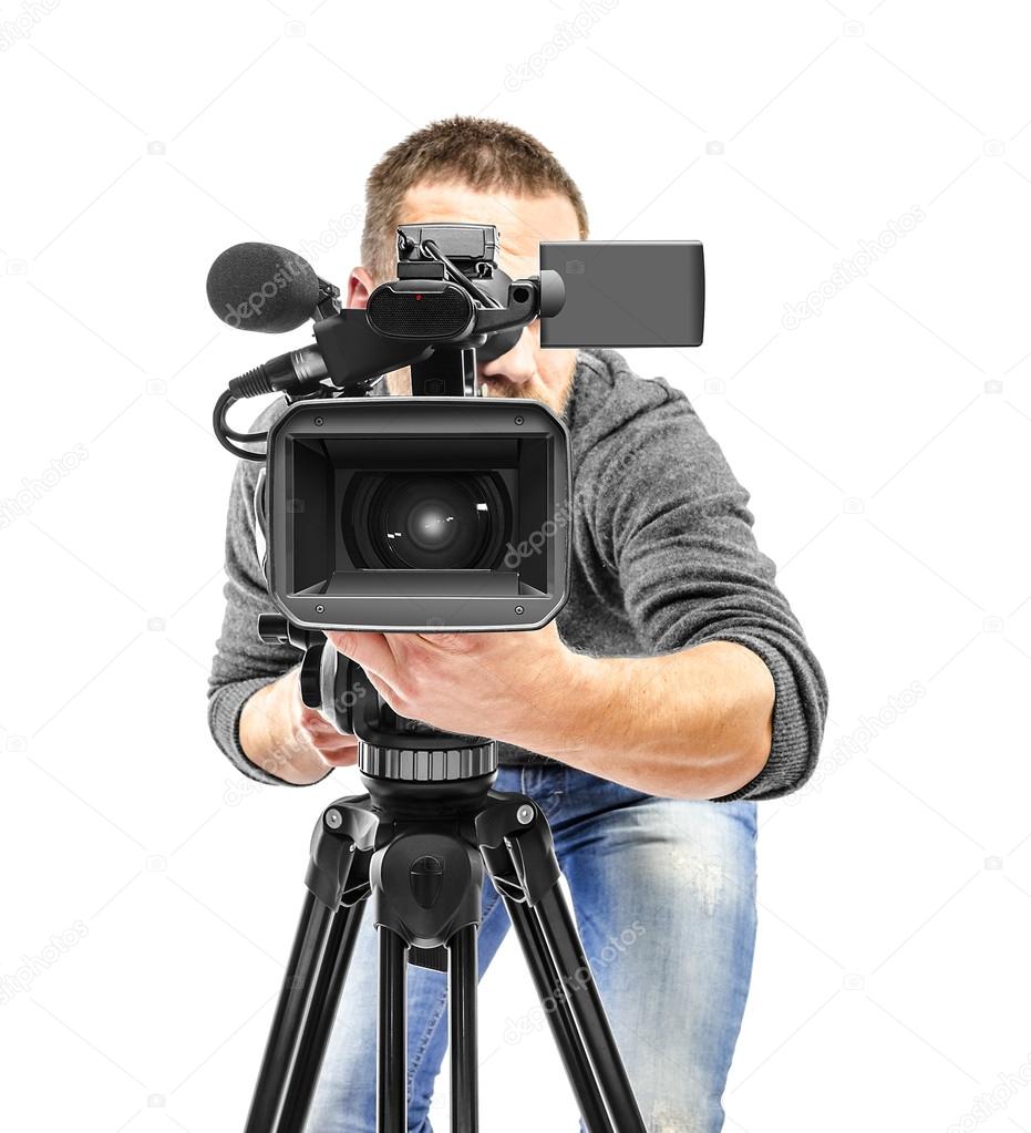 Video camera operator filmed. — Stock Photo © believeinme #62261297