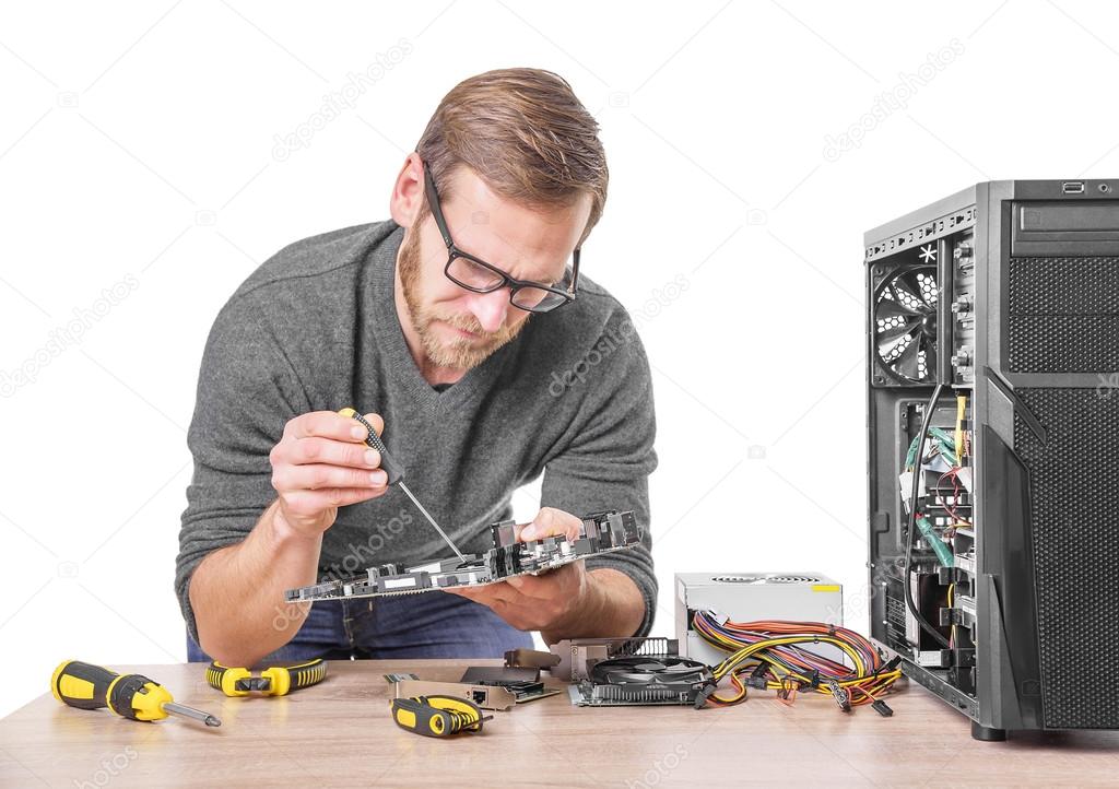 Repair of computer. Stock Photo by ©believeinme 95154780