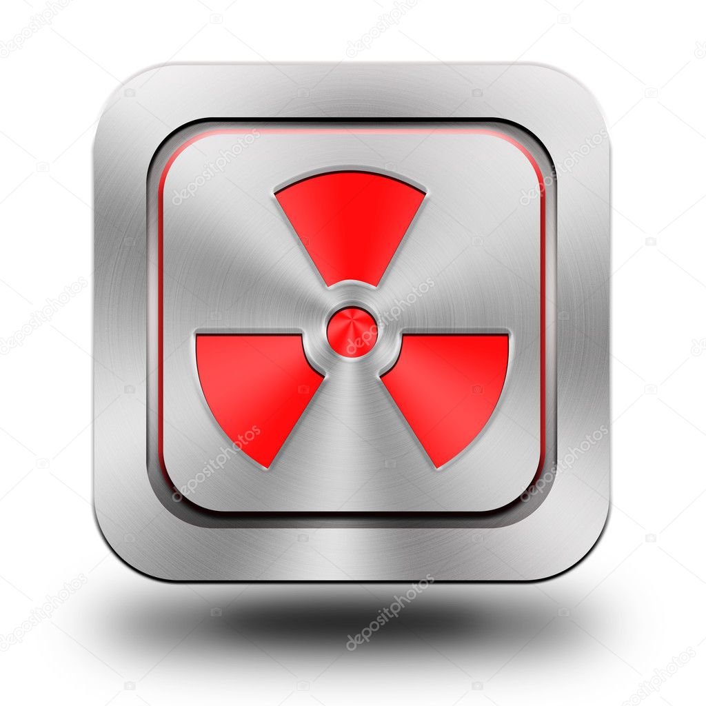 Radioactive aluminum glossy icon, button, sign — Stock Photo © konrad ...