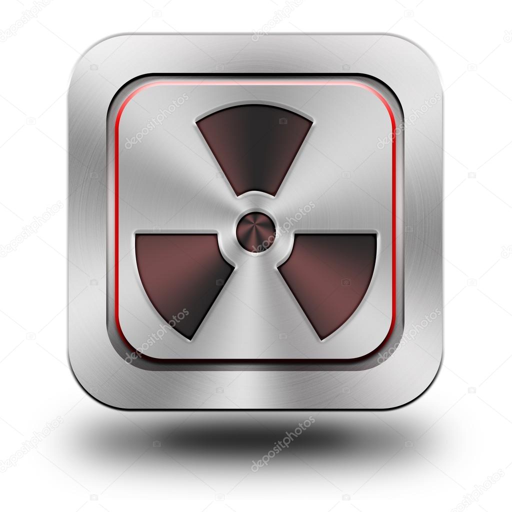 Radioactive aluminum glossy icon — Stock Photo © konrad.kerker #61837129