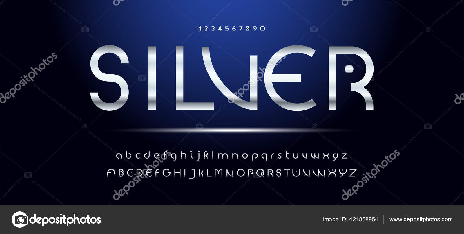 Set Letra Elegant Silver Colored Metal Chrome Alphabet Ilustración ...