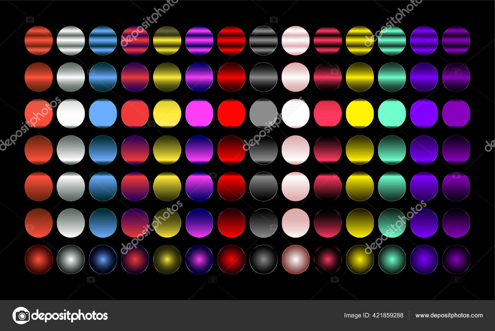 Vector Gradients Megaset Big Collection Metallic Gradient Glossy Colors ...