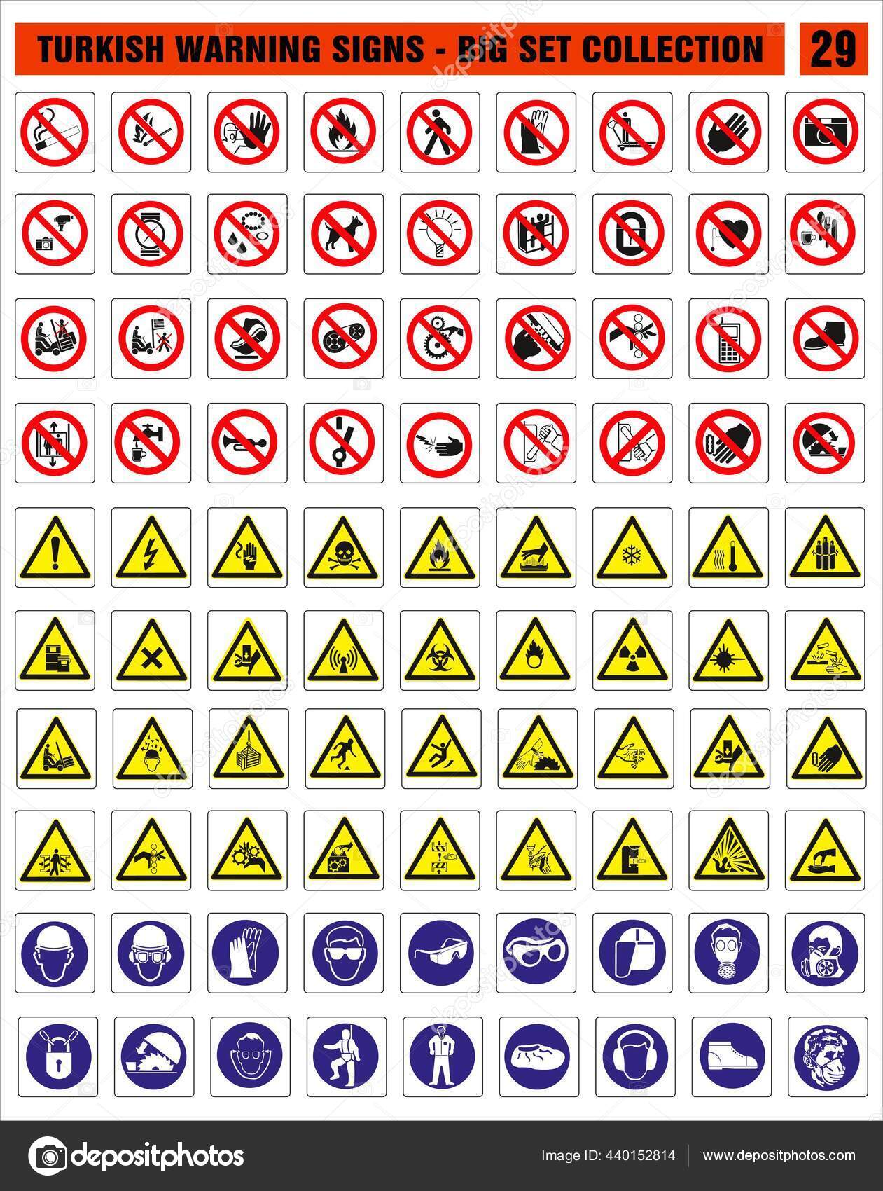 Turkish Signage Models Hazard Sign Warning Signboard Occupational ...