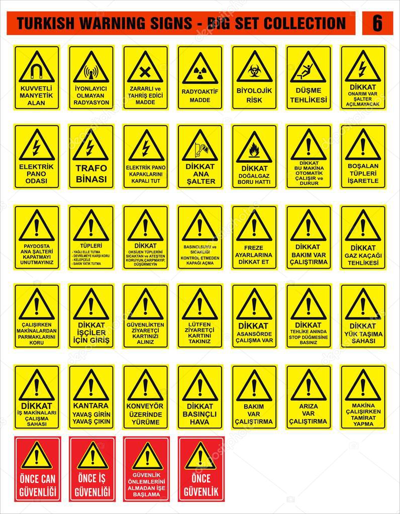Modelos de señalización turca, señal de peligro, letrero de advertencia ...