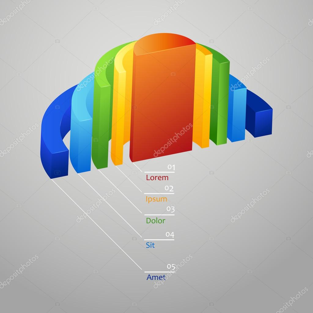 Half - circle, colorful 3D diagram Stock Vector Image by ©Kg.karolina ...