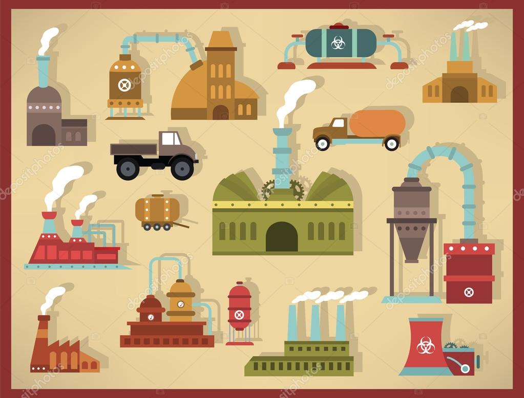 Factory icons (retro colors) Stock Vector Image by ©jiri_kaderabek ...