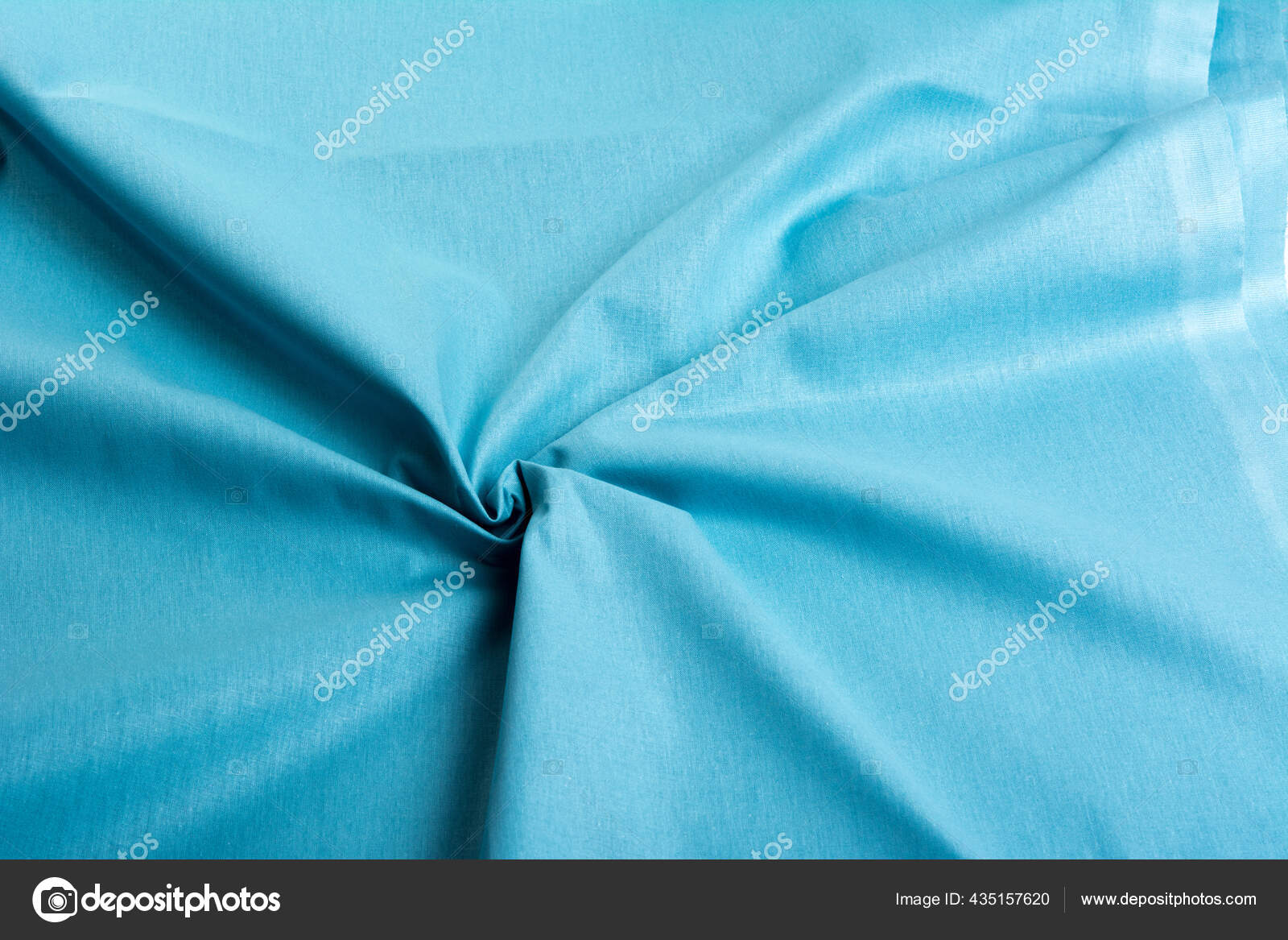 Blue Cotton Natural Fabric Weaving Threads Texture Curl Crumpled Fold ...