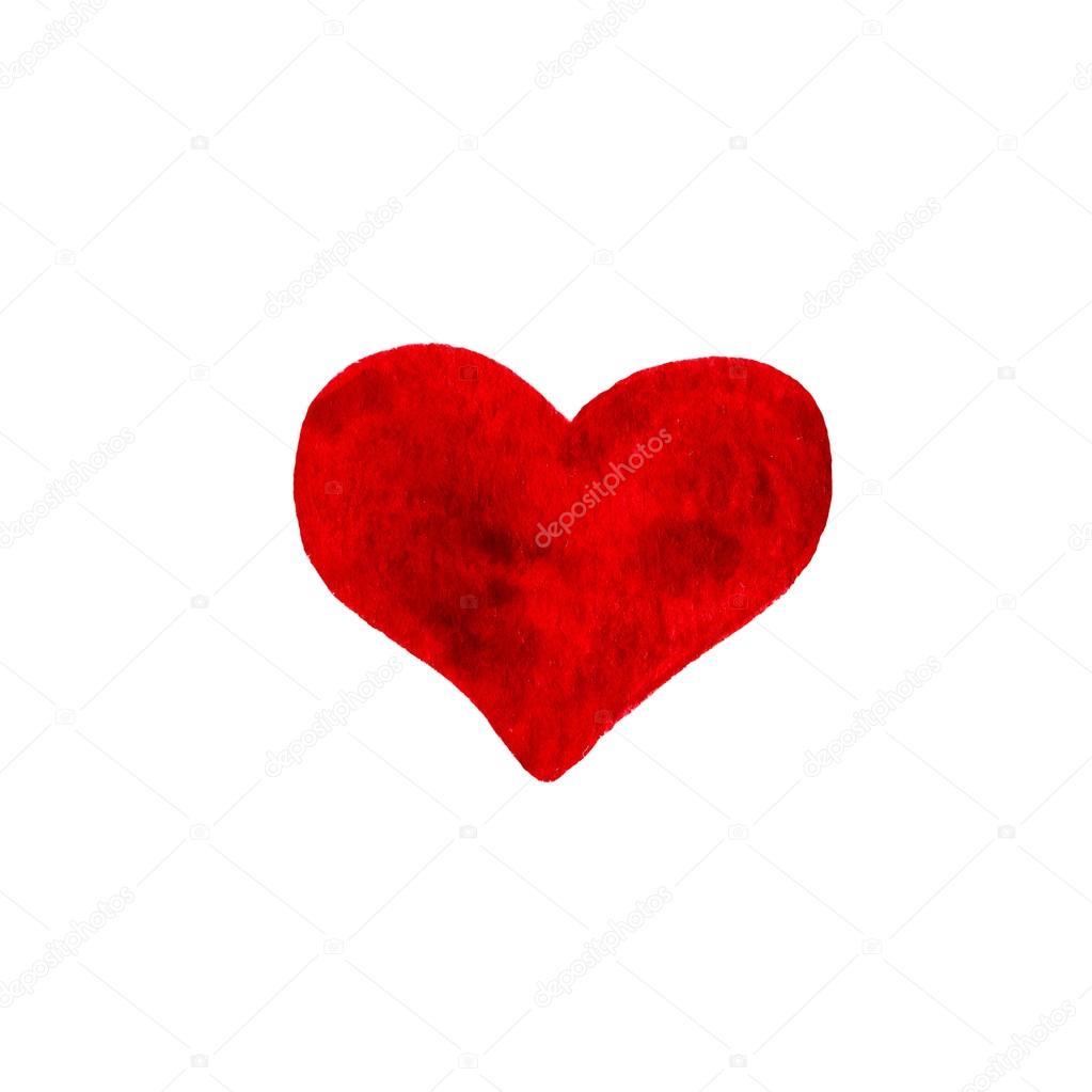 Hand-drawn painted red heart Stock Illustration by ©Zakharova #56530261