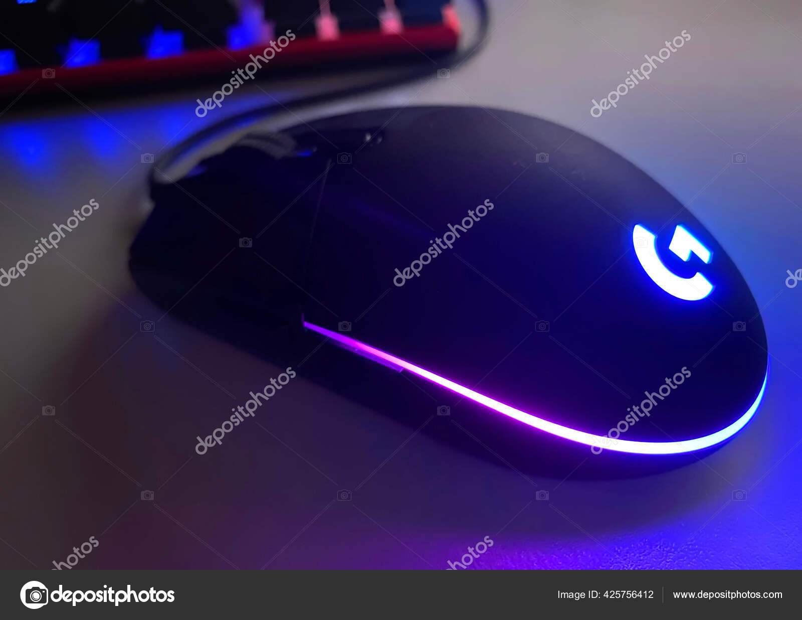 Rgb Illumination Computer Gaming Mouse Beautiful Backlight Create Beautiful Computer — Stock ...