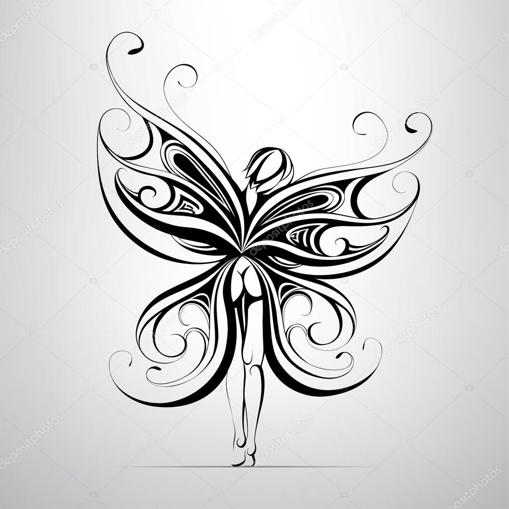Girl with butterfly wings — Stock Vector © nutriaaa #67899125 Girl with butterfly wings — Stock Vector © nutriaaa #67899125