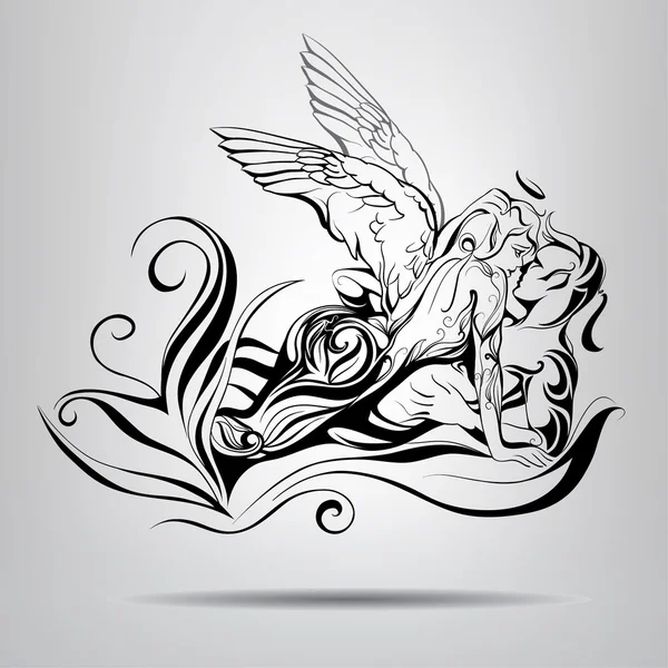 Angel And Demon Fighting Drawing