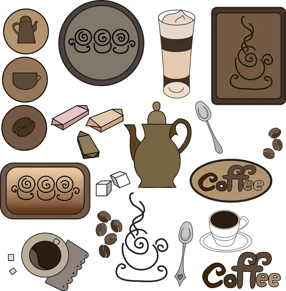 Set coffee items, coffee, and all that is connected with the tra ...