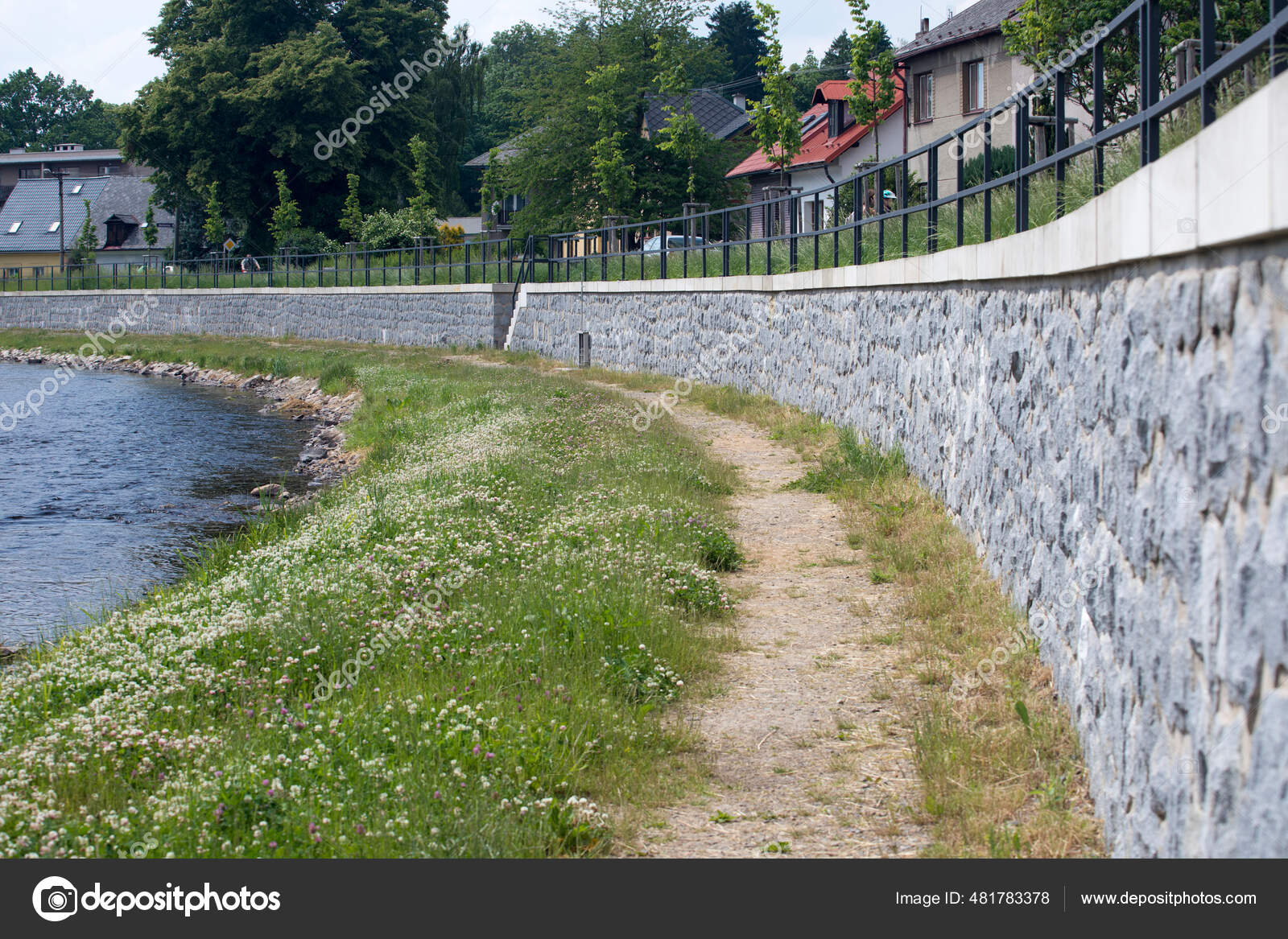 Modern Flood Protection Wall Style Historic City Wall Permanent ...