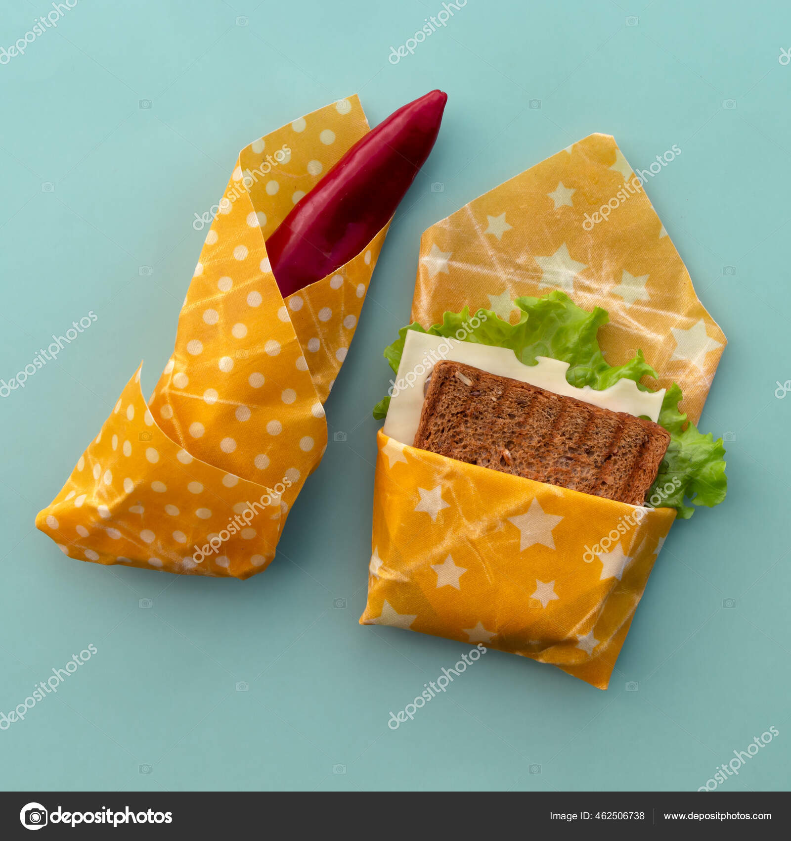 Reusable food beeswax wrappers in different sizes. Organic fabric ...