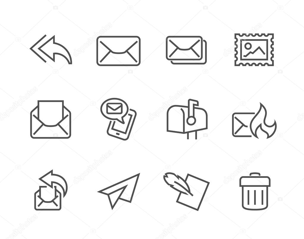 Email Icon Black And White Simple