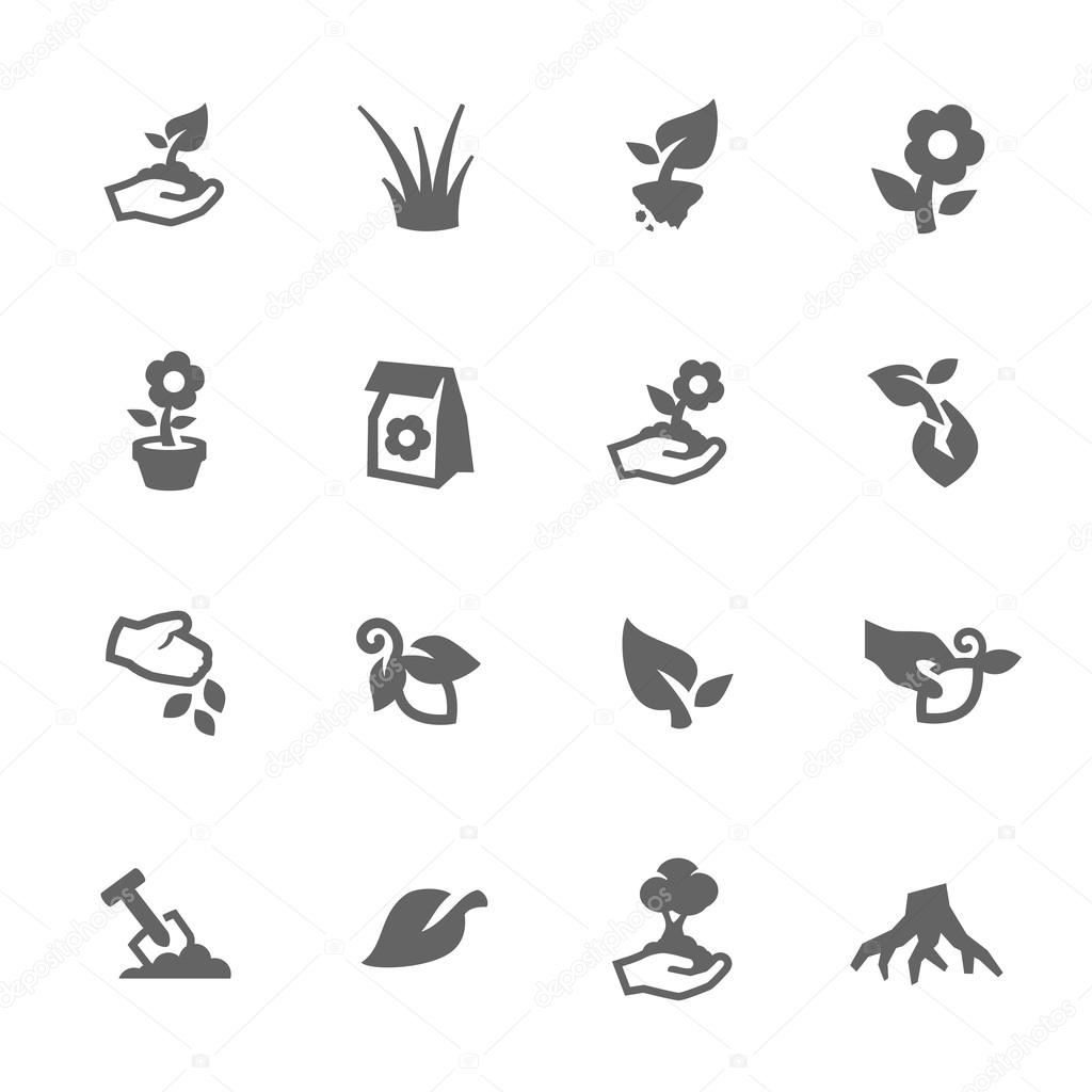 Simple Growing Plants Icons — Stock Vector © davooda #88851614