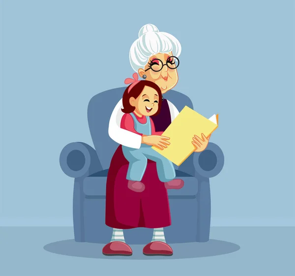 Abuela leyendo imágenes de stock de arte vectorial | Depositphotos